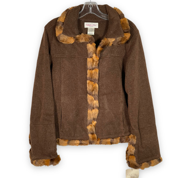 Tasha Polizzi | Jackets & Coats | New Nwt Tasha Polizzi Brown Winter Jacket With Faux Fur Trim ...